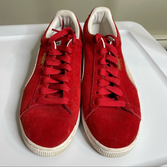 Puma | Shoes | Mens Retro Puma Red Suede Sneakers | Poshmark